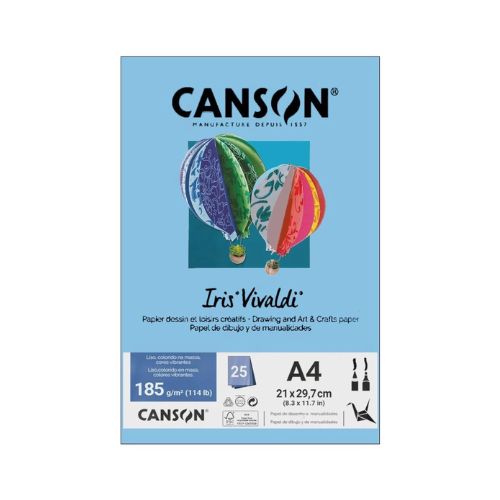 Papel color plus a4 185 gr azul claro unidade - Pamaris